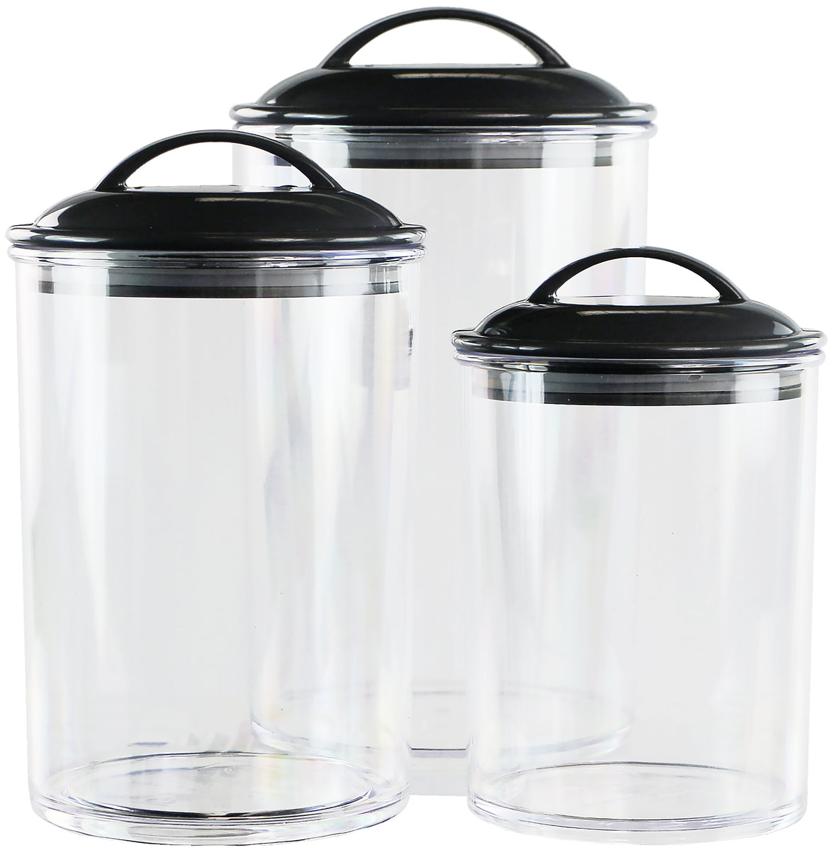 3pc Acrylic Canister Set - Black – Reston Lloyd